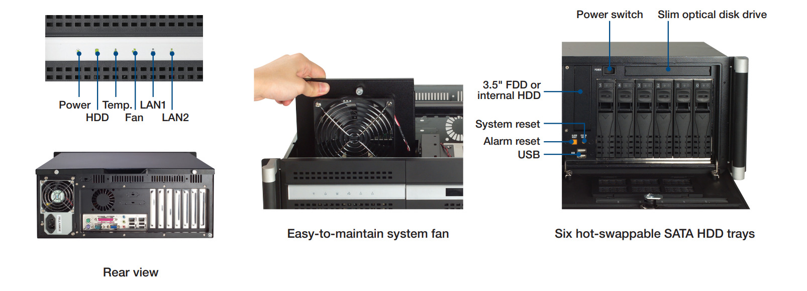 Advantech ACP-4360 - Châssis rackable 4U industriel | Ozone Connect